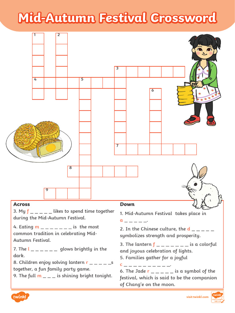 Mid-Autumn Festival Crossword Puzzle | PDF | Religious Festivals ...
