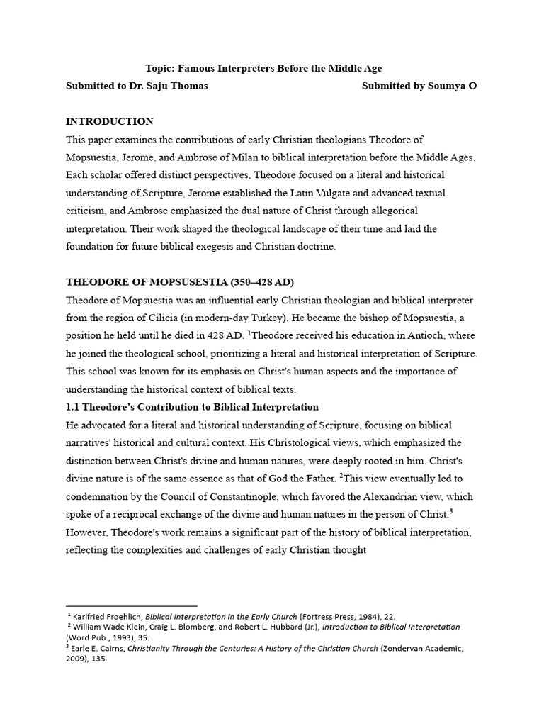 Presentation-1 Famous Interpreters Before The Middle Age | PDF | Bible ...