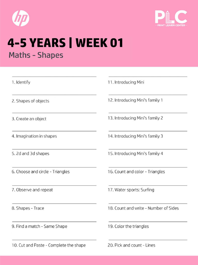 4 5 Week1 Math Shapes1preview | PDF