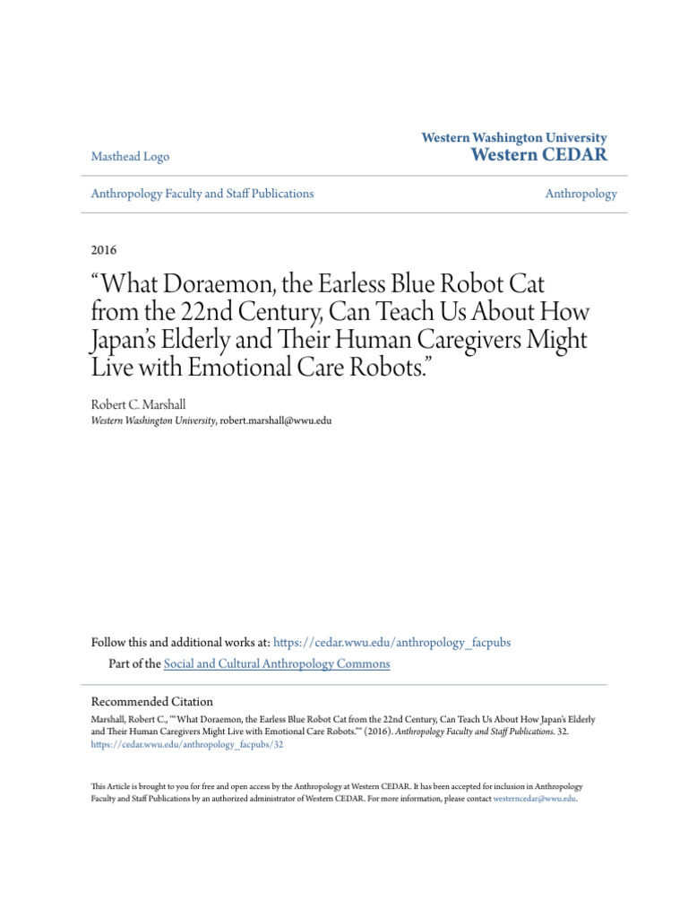 What Doraemon The Earless Blue Robot Cat From The 22nd Century | PDF