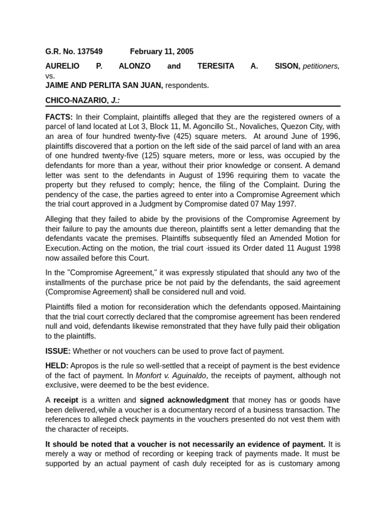 Case Digest Sample 1 | PDF | Payments | Receipt