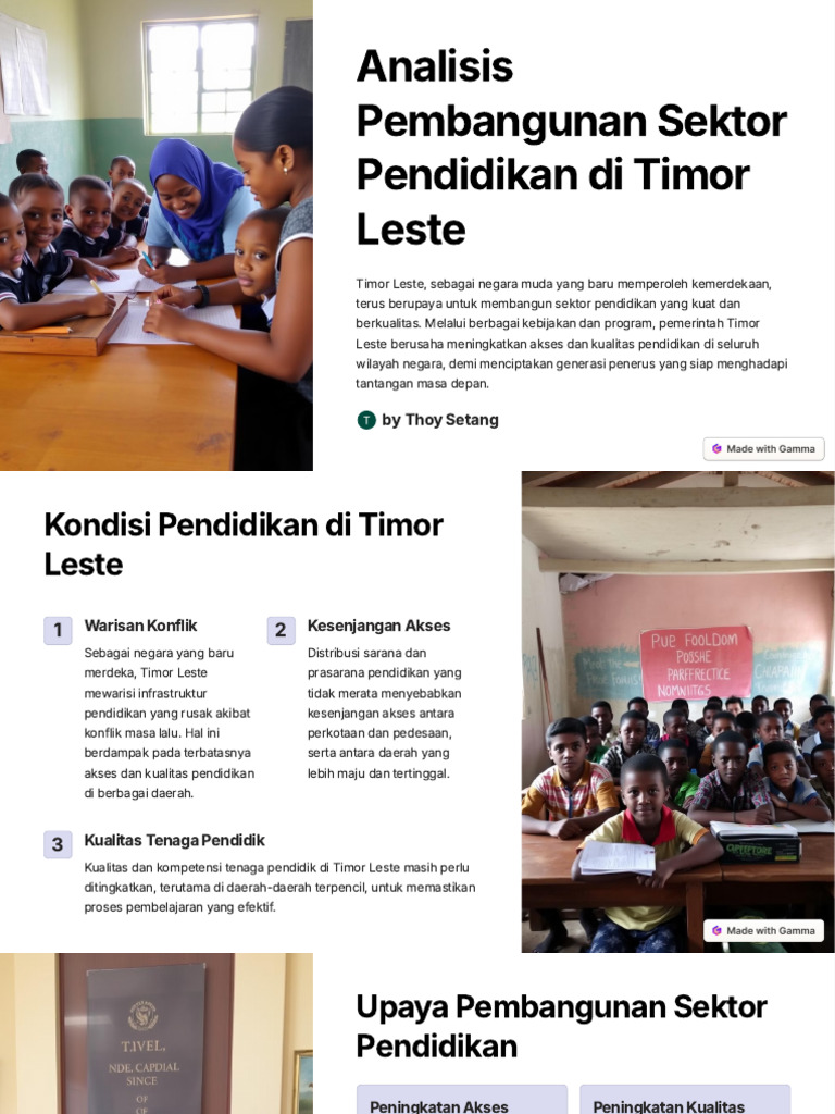 Pembangunan Pendidikan di Timor Leste | PDF | Ilmu Sosial