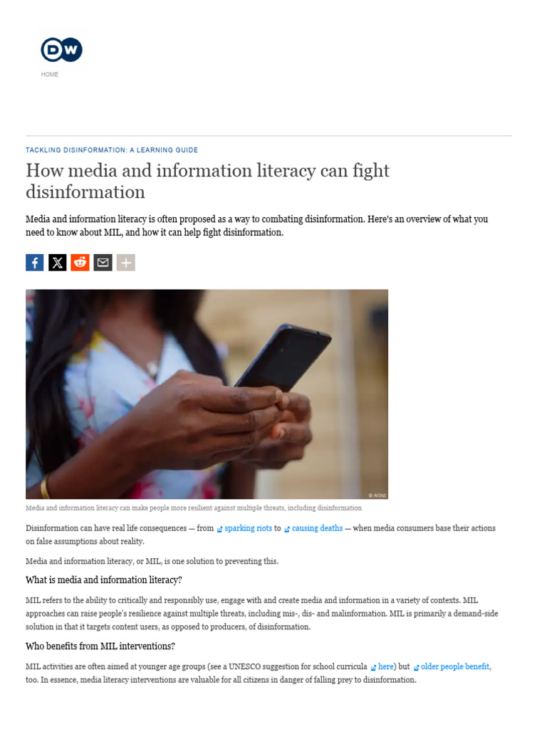 How Media and Information Literacy Can Fight Disinformation - Tackling ...