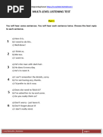 Multilevel Listening Full Test | PDF | Language Arts & Discipline