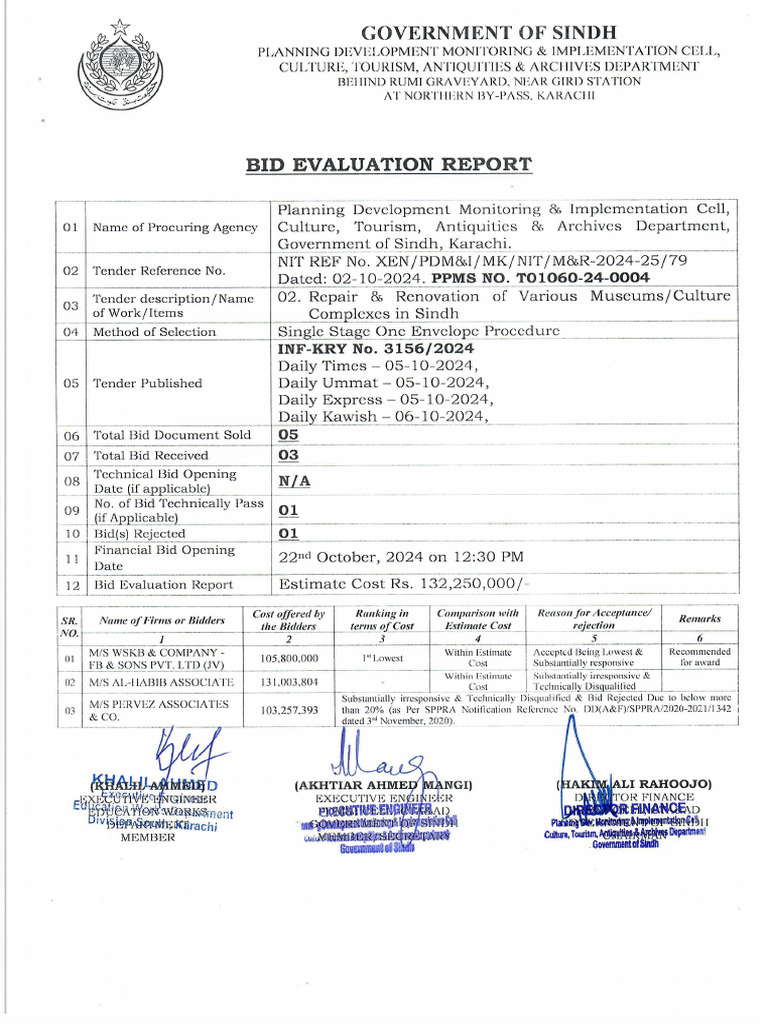 02 - Bid Evaluation Report | PDF