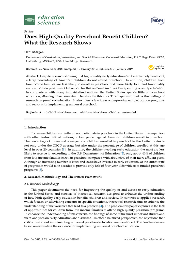 Benefits of High-Quality Preschool Education | PDF | Preschool | Poverty