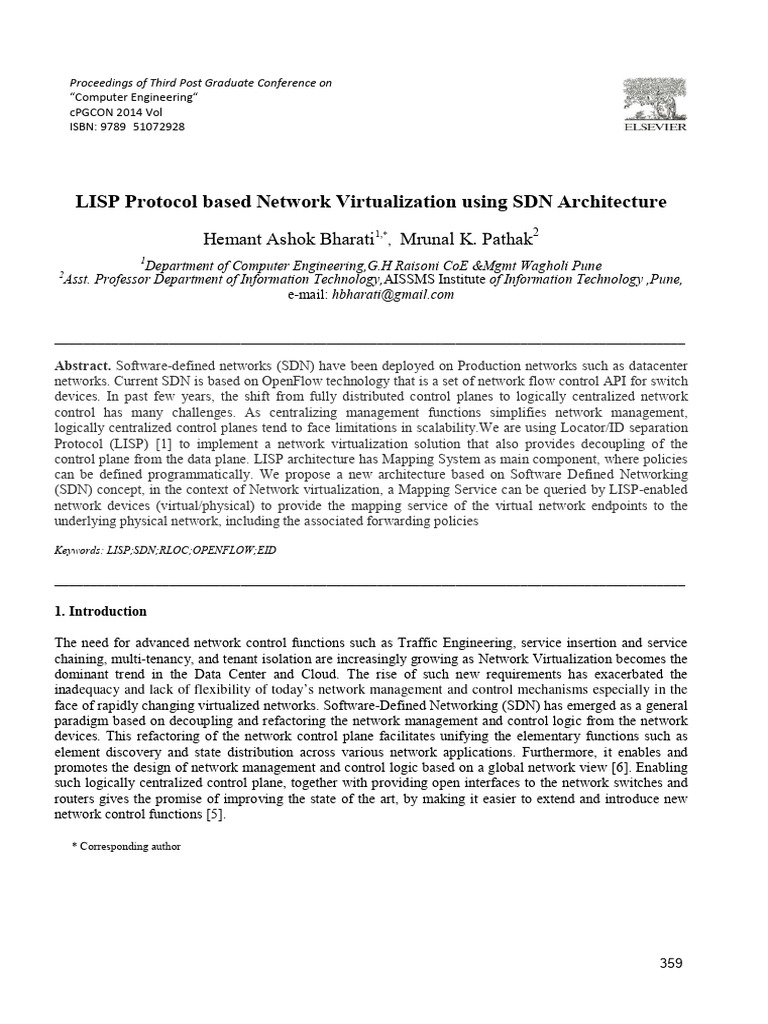 12b.LISP Protocol Based Network Virtualizati Elsevier | PDF | Computer Network | Computing