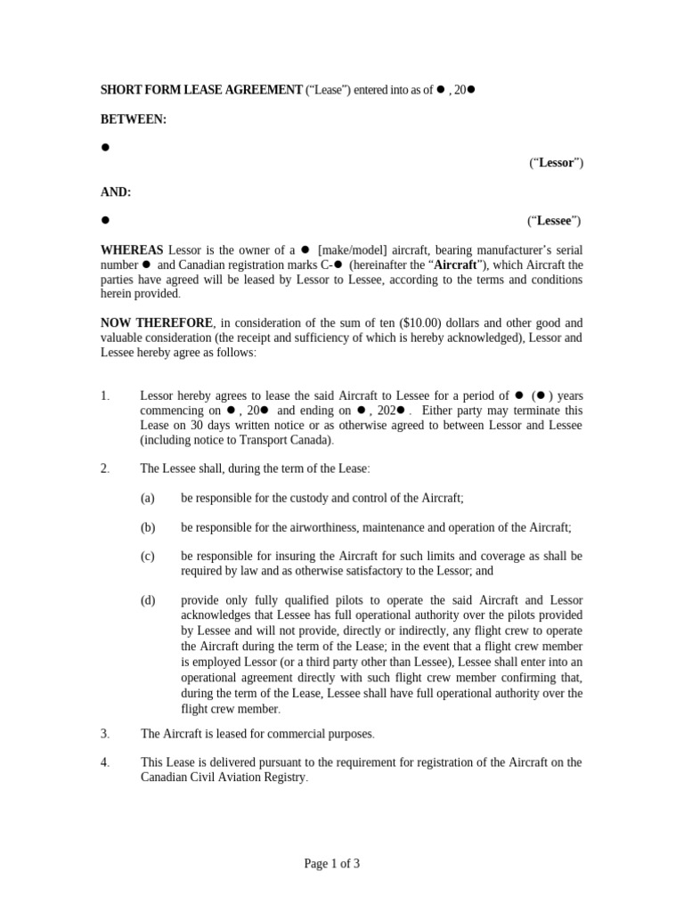 Short Form Lease Website | PDF | Lease | Transport