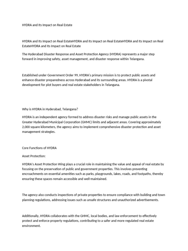 Hydra And Its Pdf Emergency Management Real Estate Appraisal