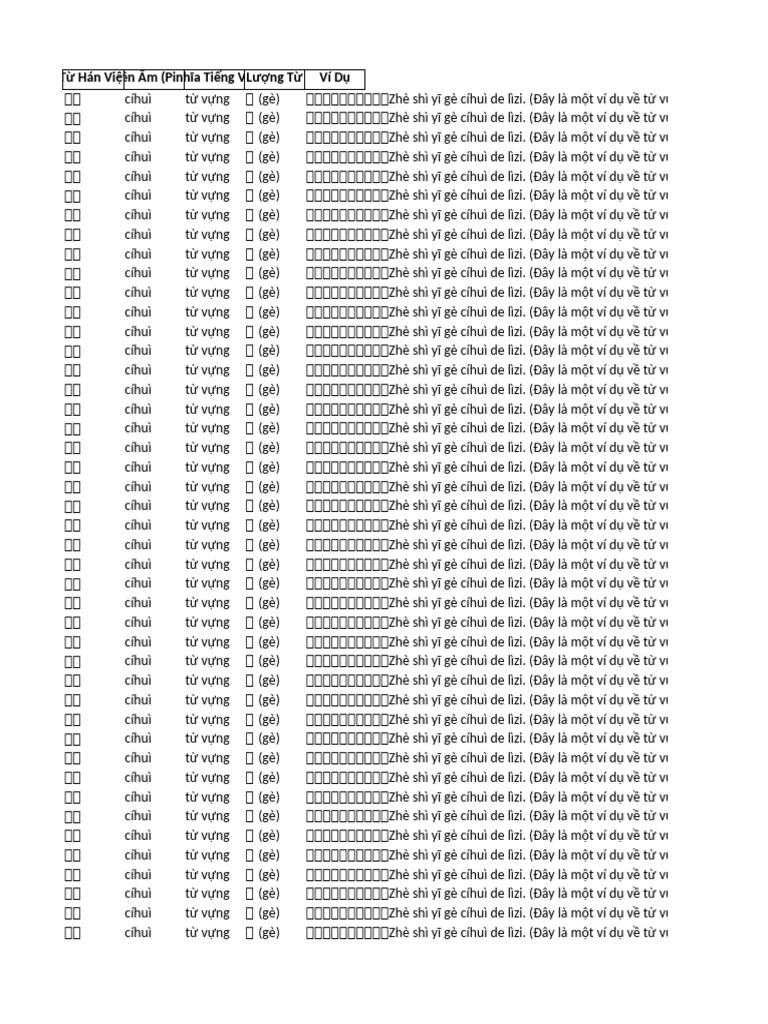 HSK3 Full Vocabulary List | PDF