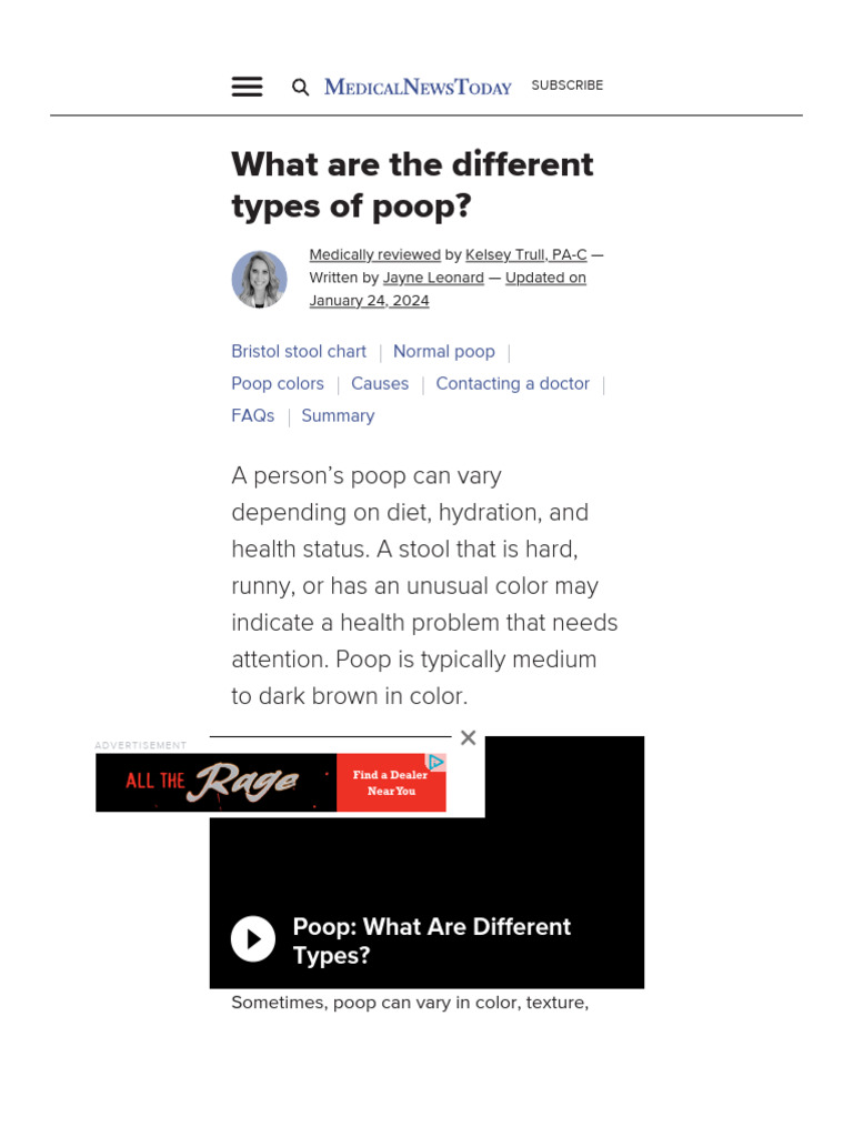 Types of Poop - Appearance, Color, and What Is Normal | PDF | Human ...