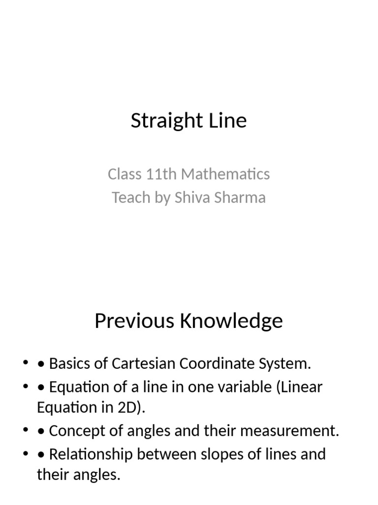 Straight Line Class11 Updated | PDF