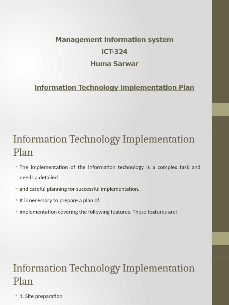 Information Technology Implementation Plan | PDF | Information ...