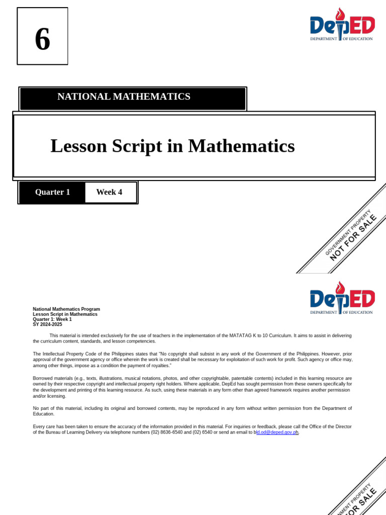 Lesson Script in Mathematics | PDF | Division (Mathematics) | Mathematics