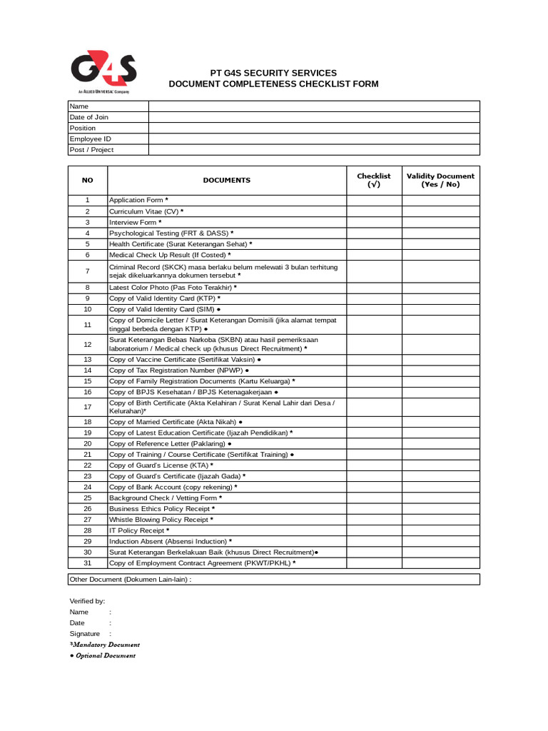 Form G4S Update 2024 (Update TTD Agus Sudarma) | PDF | Identity ...