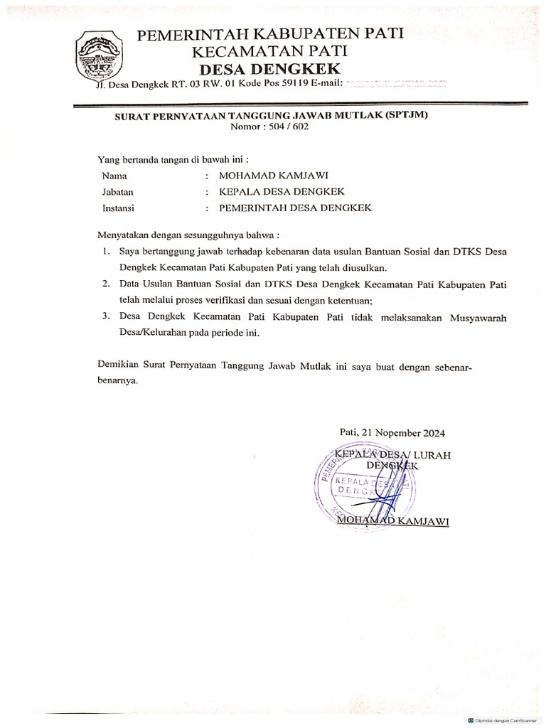 SPTJM Dtks Dengkek | PDF