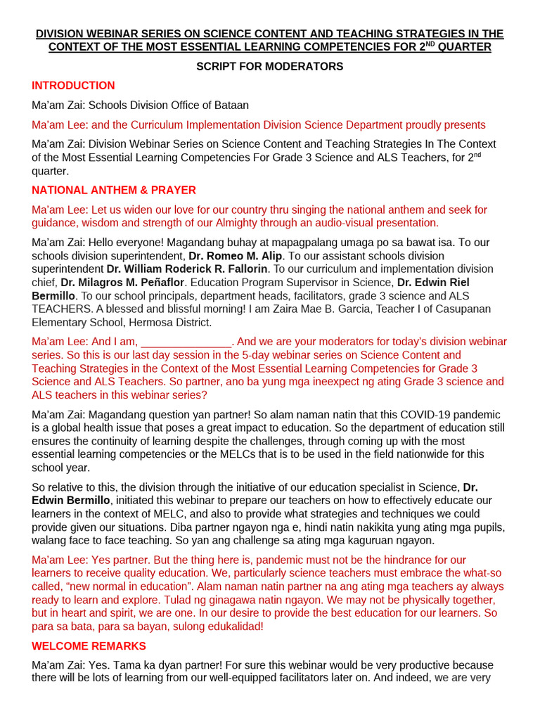 Super Final Division Webinar Series On Science Content Moderators ...