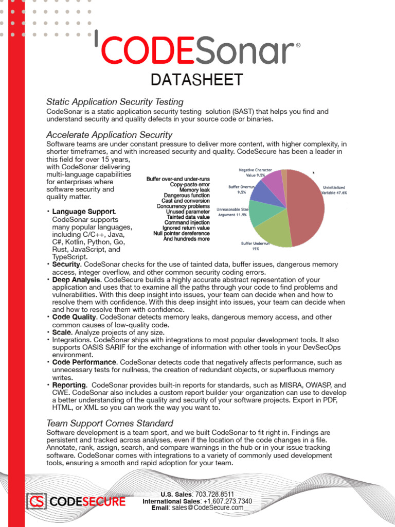 CodeSonar 8.2 Datasheet | PDF | Cloud Computing | Software Engineering