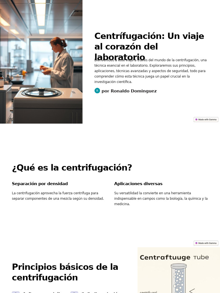 Centrifugacion Un Viaje Al Corazon Del Laboratorio | PDF | Centrífugo ...