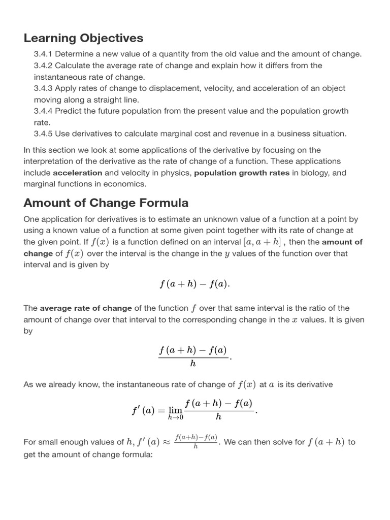 3.4 Derivatives As Rates of Change - Calculus Volume 1 - OpenStax | PDF ...