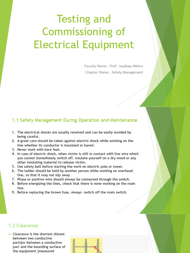 Testing and Commissioning of Electrical Equipment (Safety Management ...