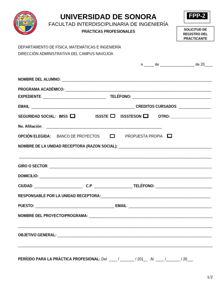 FPP-2-Solicitud de inscripcion-EST DFMI | PDF | Negocios