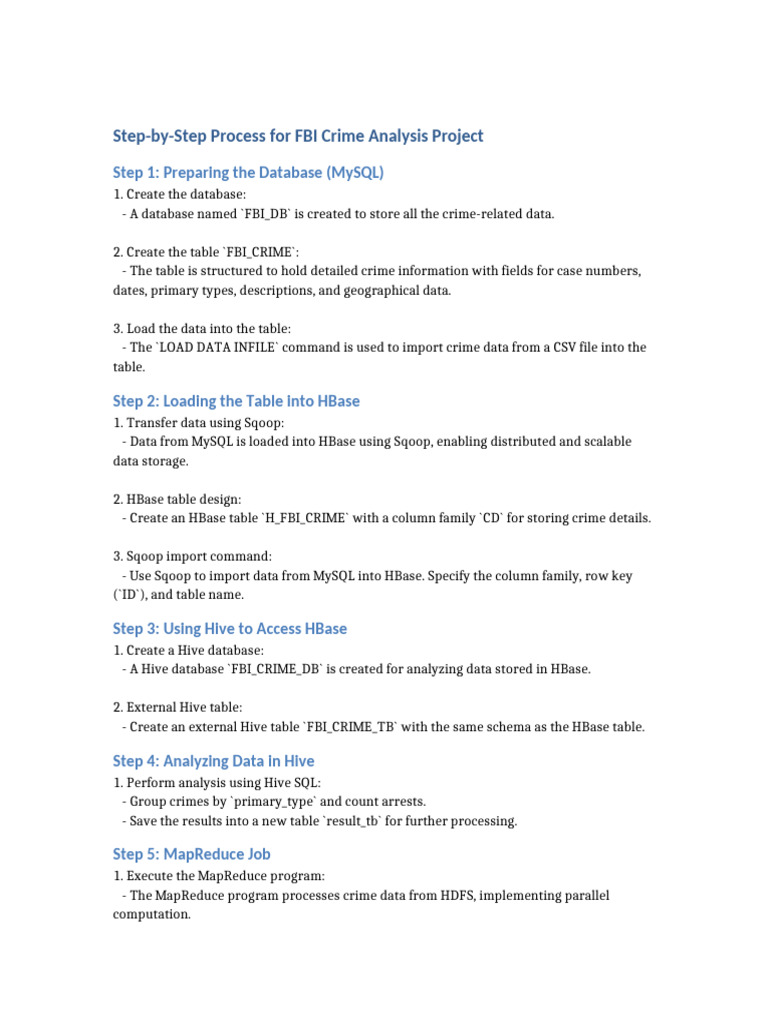 FBI Crime Project Steps | PDF