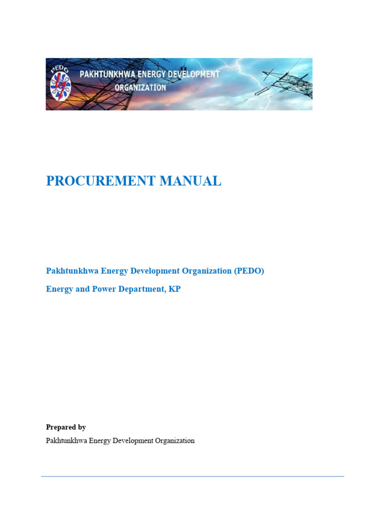 PEDO Procurement Manual - Final | PDF | Procurement | Conflict Of Interest