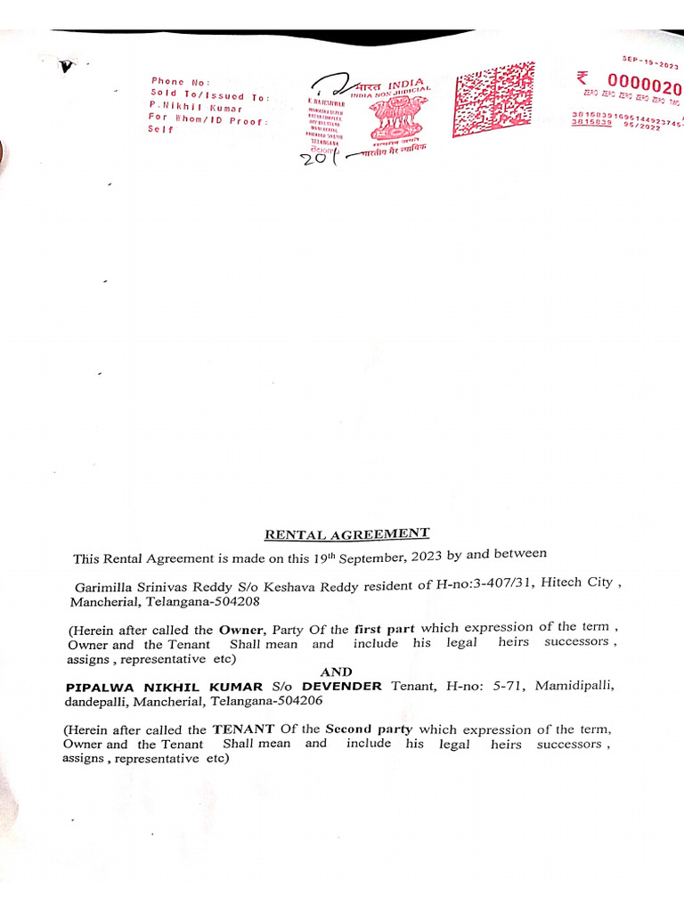 Rental Agreement | PDF