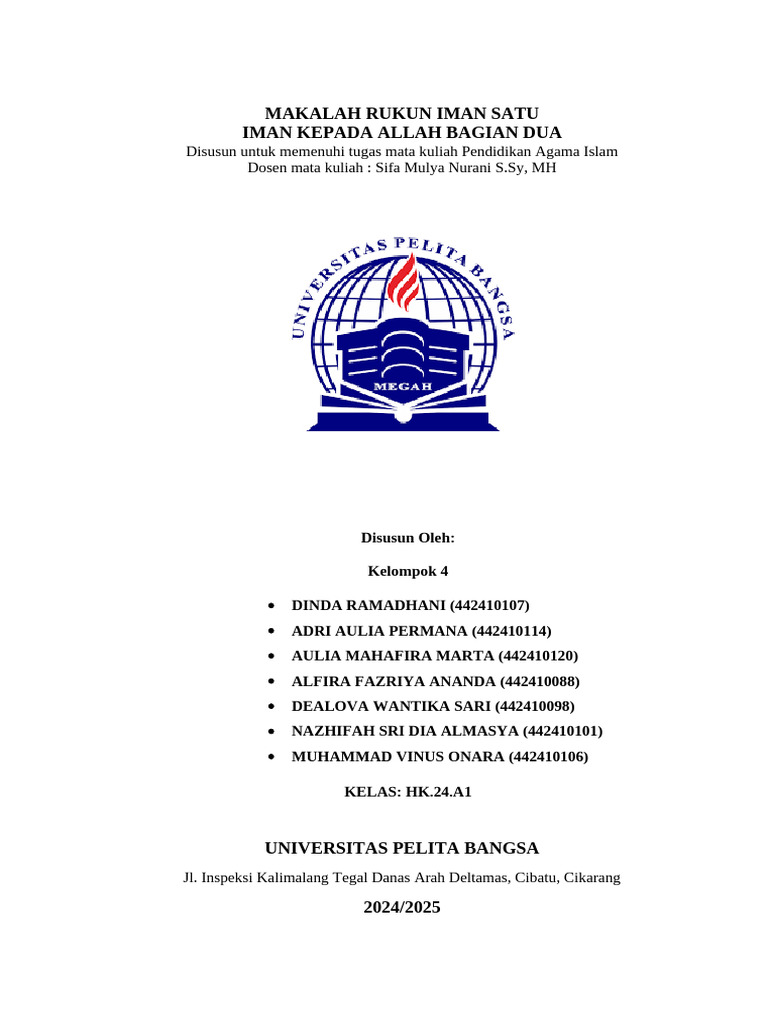 Makalah Rukun Iman Satu | PDF