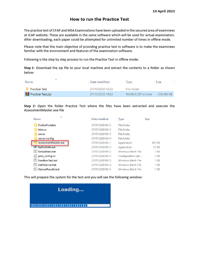 How To Run The Practice Test CFAP MSA | PDF | Computing | Software