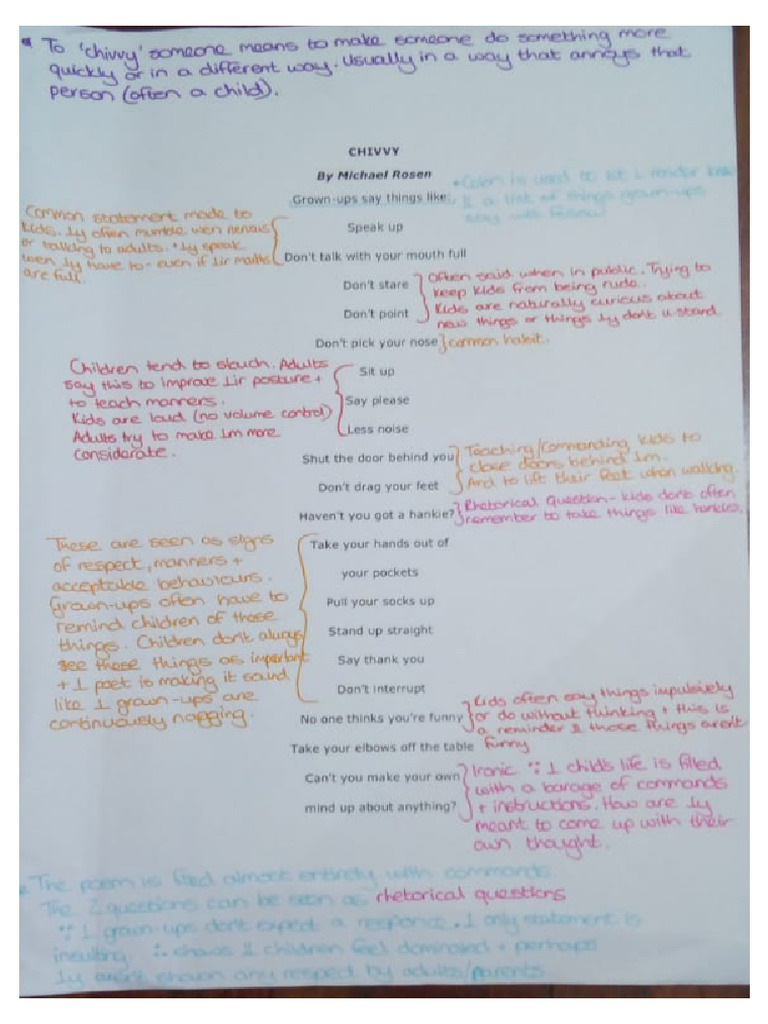 Chivvy - Poem Analysis | PDF