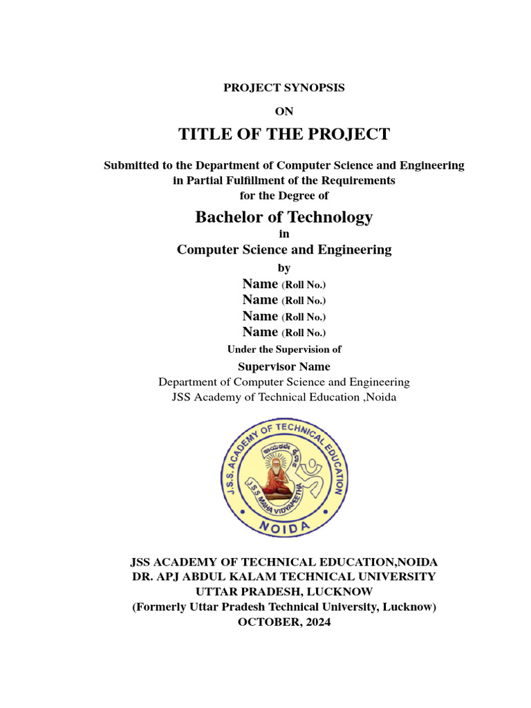 Final Year Synopsis Format | PDF | Engineering | Science