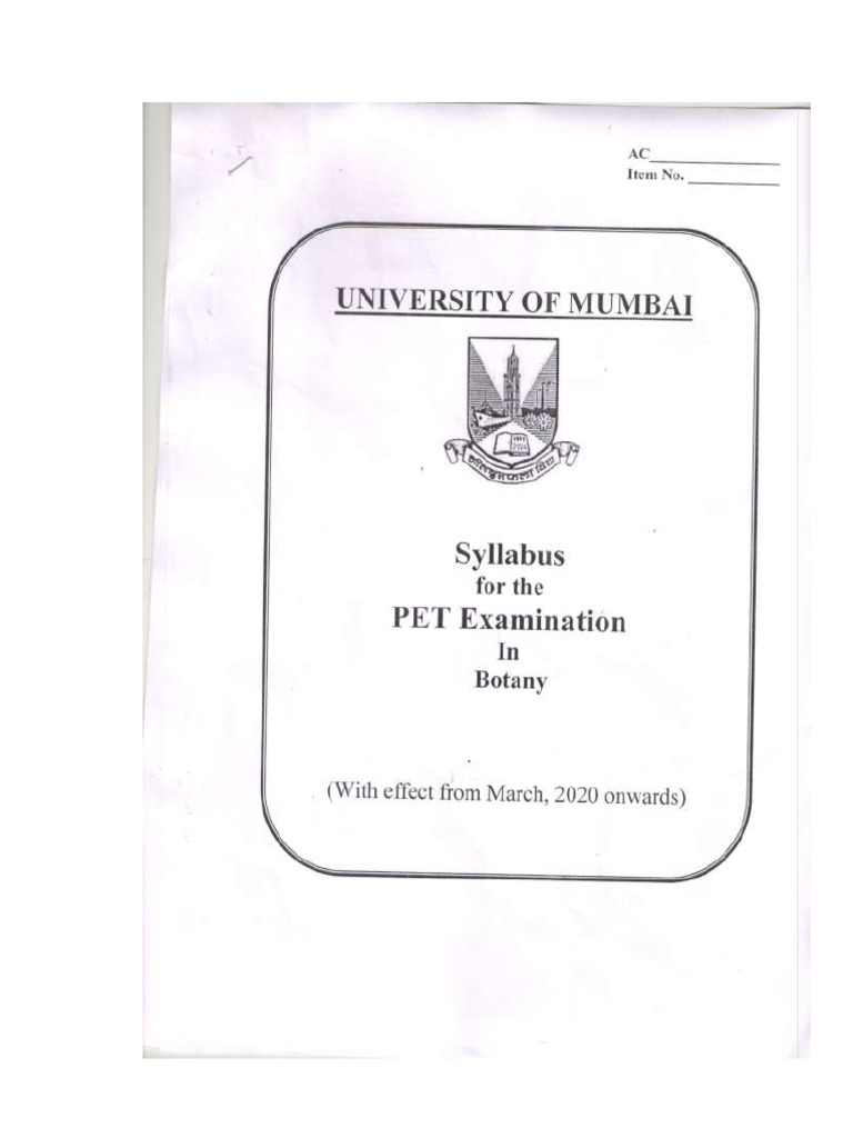 4.2 Botany PET Syllabus | PDF | Sampling (Statistics) | Methodology