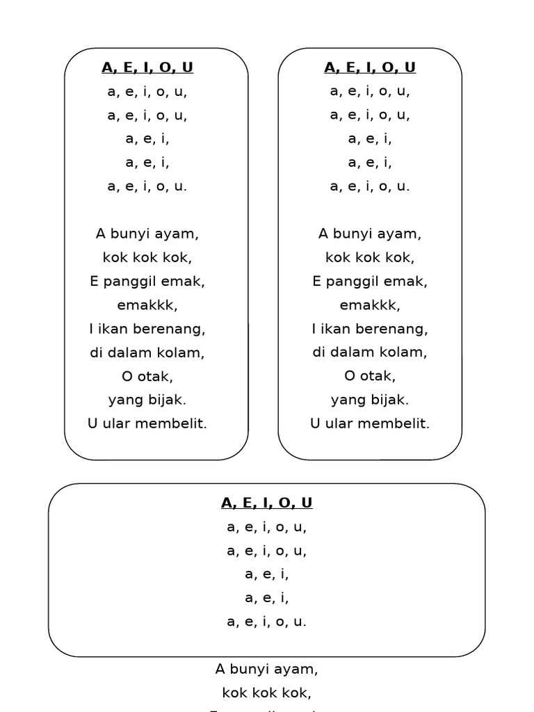 Aeiou Tahun 1 | PDF | Seni & Disiplin Bahasa