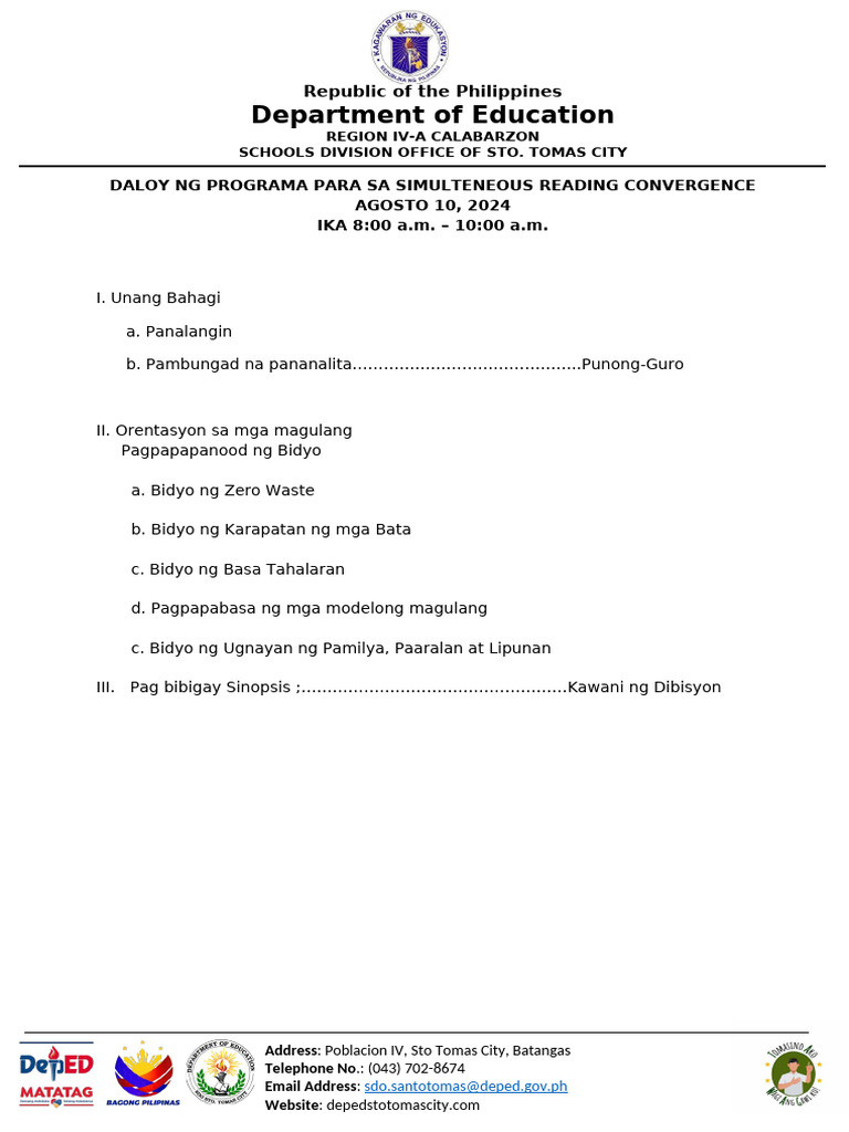 Daloy NG Programa | PDF