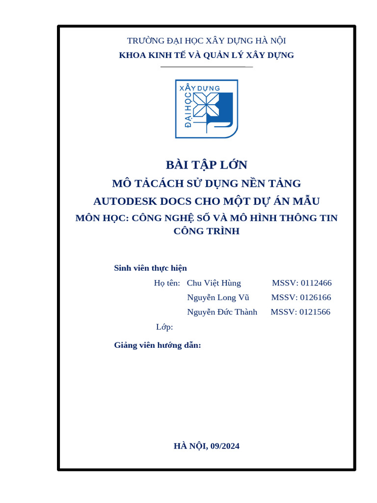 BÁO CÁO BIM 10092024 - Hùng - 1 Bư C - FIX | PDF