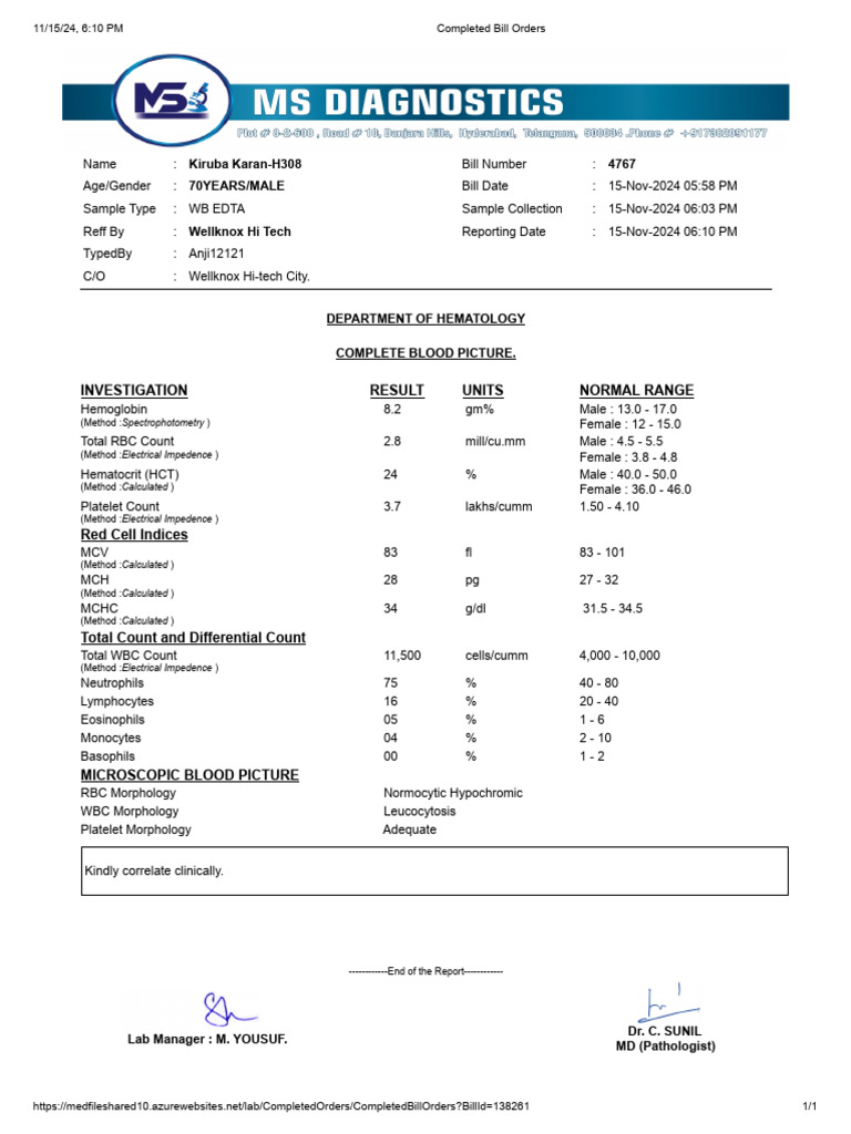 Kiruba Karan-H308 CBP 151124 | PDF | Medical Specialties | Hematology
