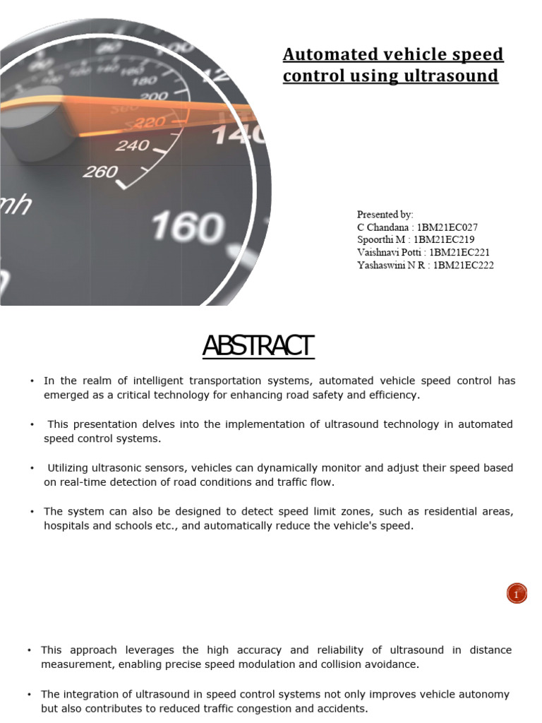Ultrasound-Based Speed Control | PDF | Speed Limit | Automation