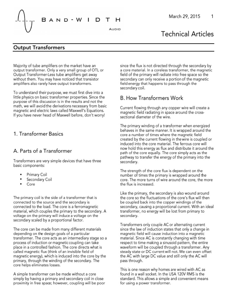 Output Transformers | PDF