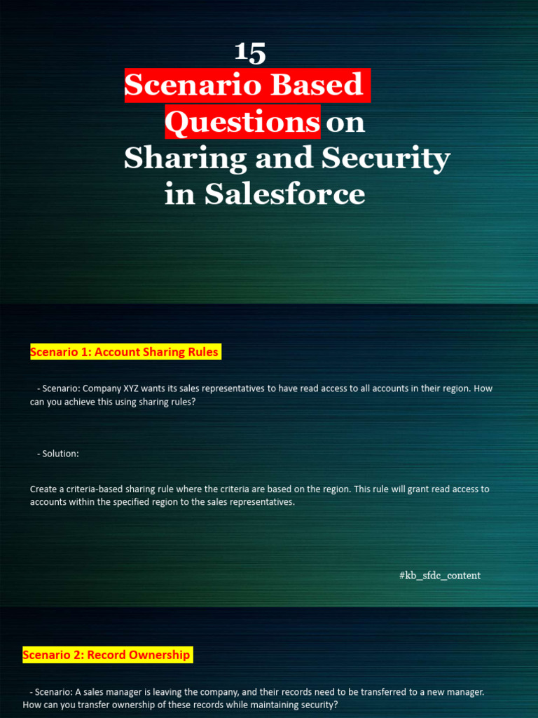 Scenario Based Questions On - Sharing and Security - in SF | PDF ...