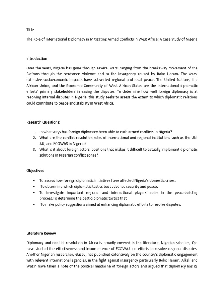 Diplomacy's Impact on Nigeria's Conflicts | PDF | Nigeria | Diplomacy