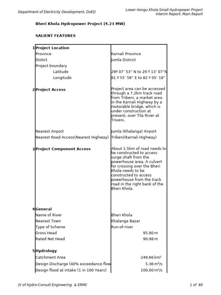 Design of Headworks of Hydropower Project | PDF | River | Spillway