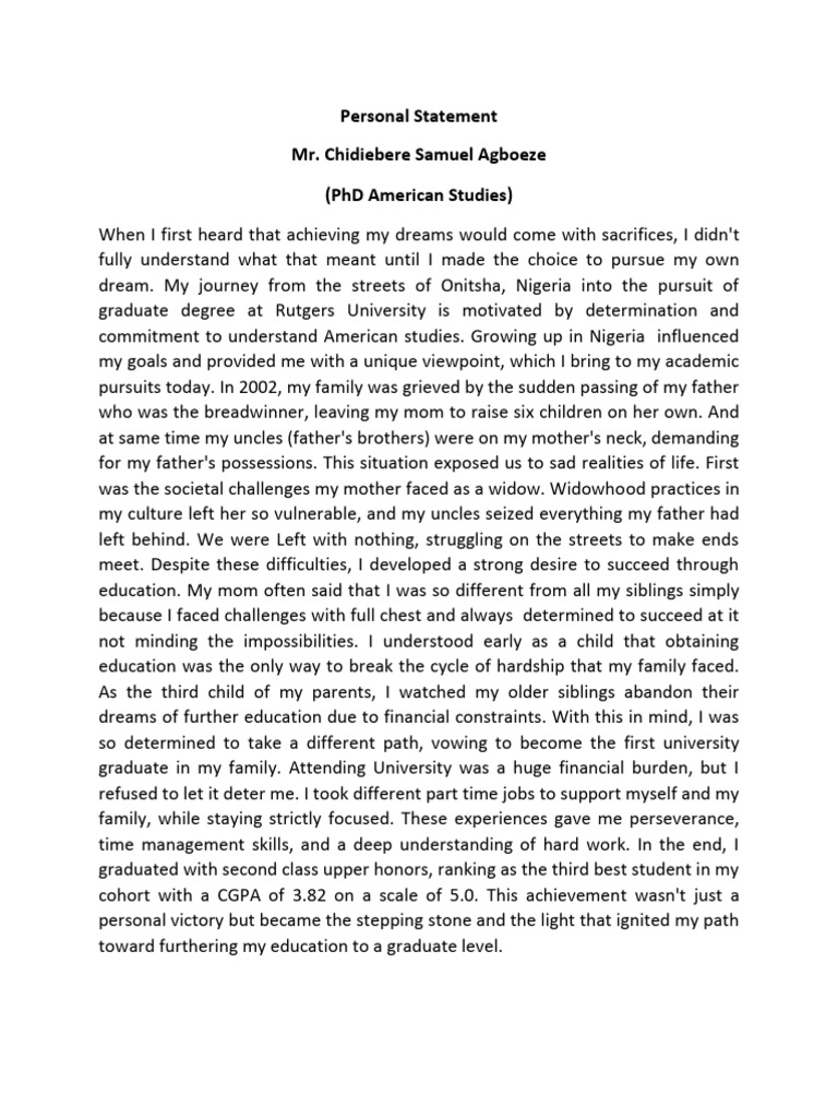 Rutgers University Personal Statement | PDF | Race (Human ...