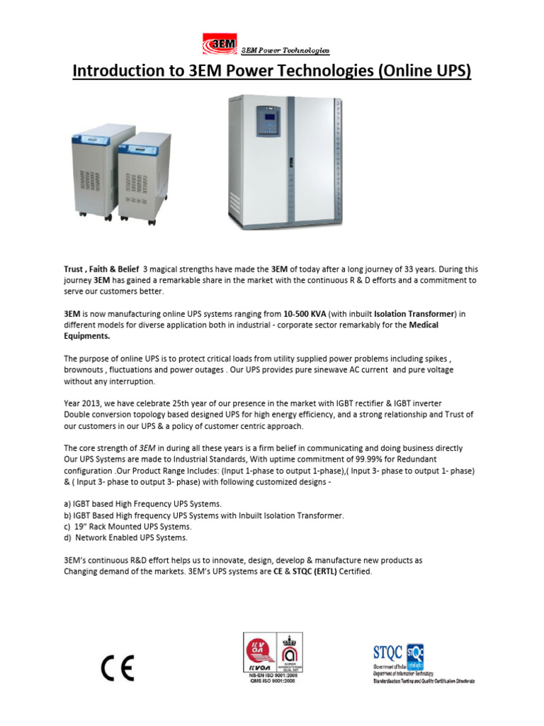 250kva Online Industrial Ups System | PDF | Power Inverter | Rectifier
