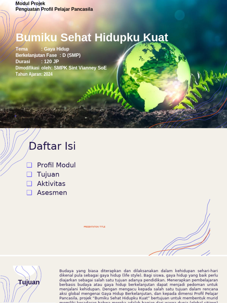 Projek P5 Modul Projek Bumiku Sehat Hidupku Kuat OKE | PDF | Karier & Perkembangan