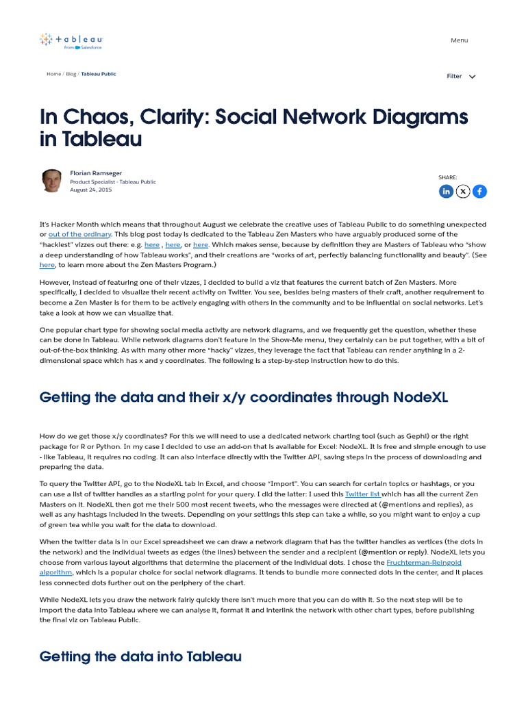 In Chaos, Clarity - Social Network Diagrams in Tableau | PDF ...