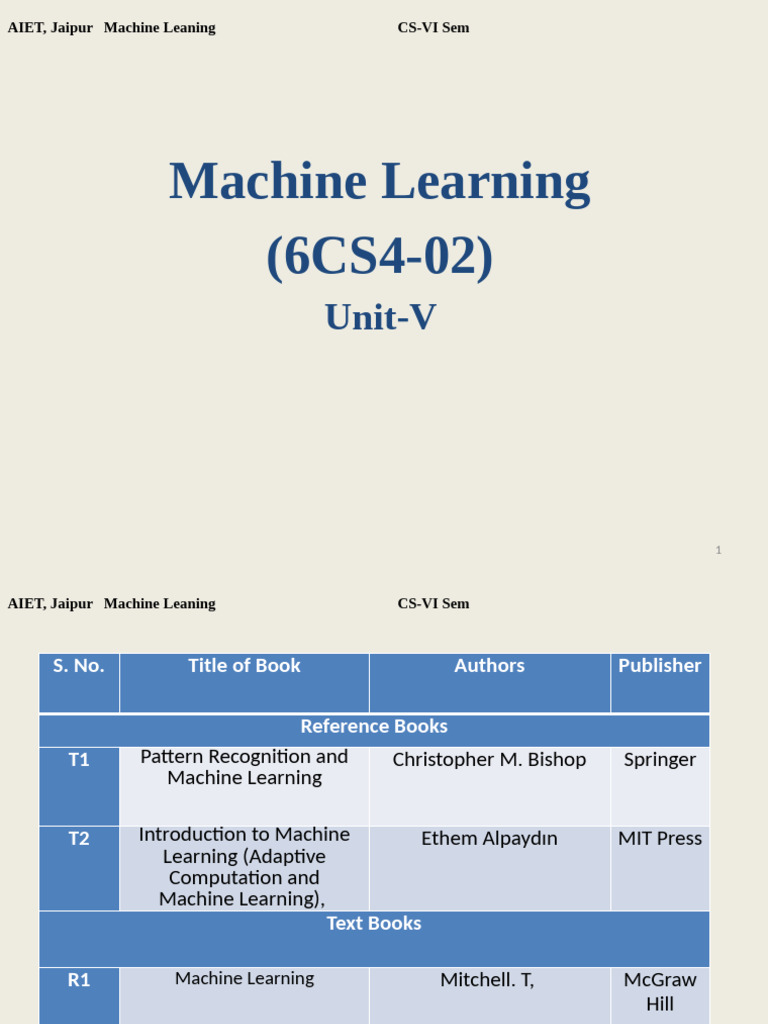 6cs4-02 ML Unit-5 | PDF | Artificial Neural Network | Computational Neuroscience