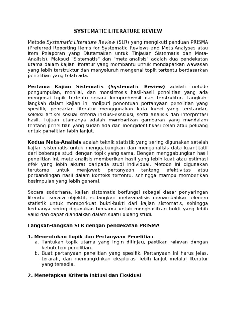 Panduan Lengkap Metode SLR PRISMA | PDF | Seni | Komputer