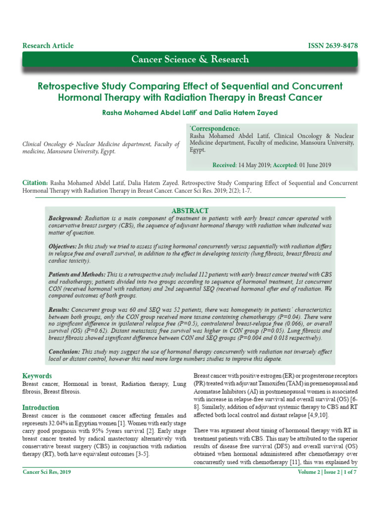 Retrospective Study Comparing Effect of Sequential and Concurrent ... Retrospective Study Comparing Effect of Sequential and Concurrent ...